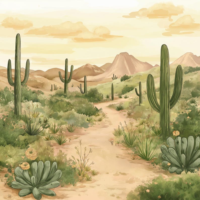 Cactus Desert Procreate Stamps Set | 109+ Succulent Plants Pots Western ...