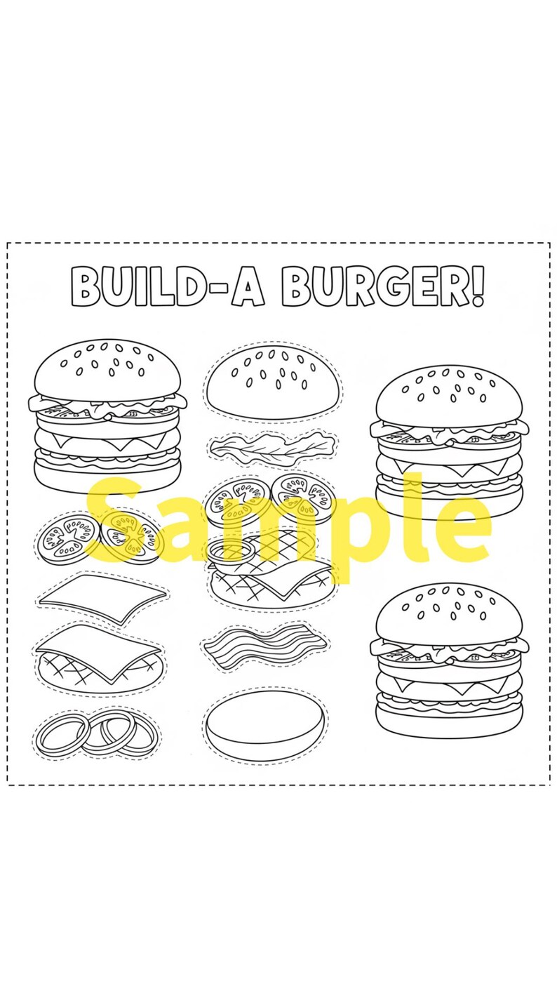Printable Craft for Kids - Build A Burger Print - Etsy