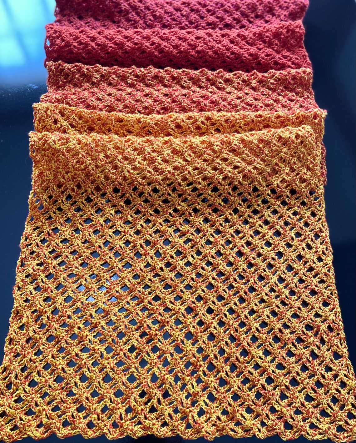 The Double Mesh Scarf Rectangular Shawl Crochet Scarf Wrap - Etsy