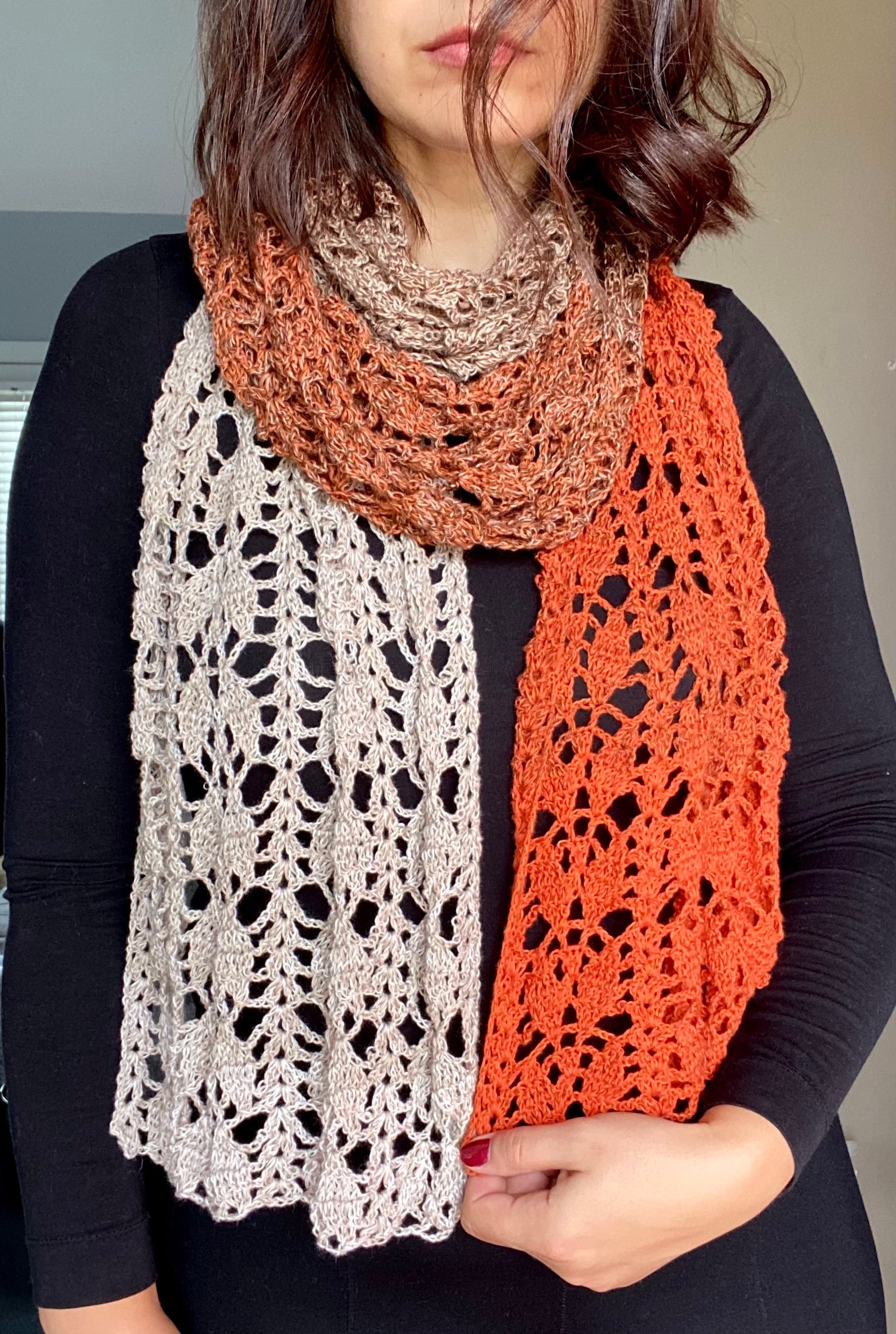 Crochet Leaf Shawl Pattern the Leaf Scarf - Etsy