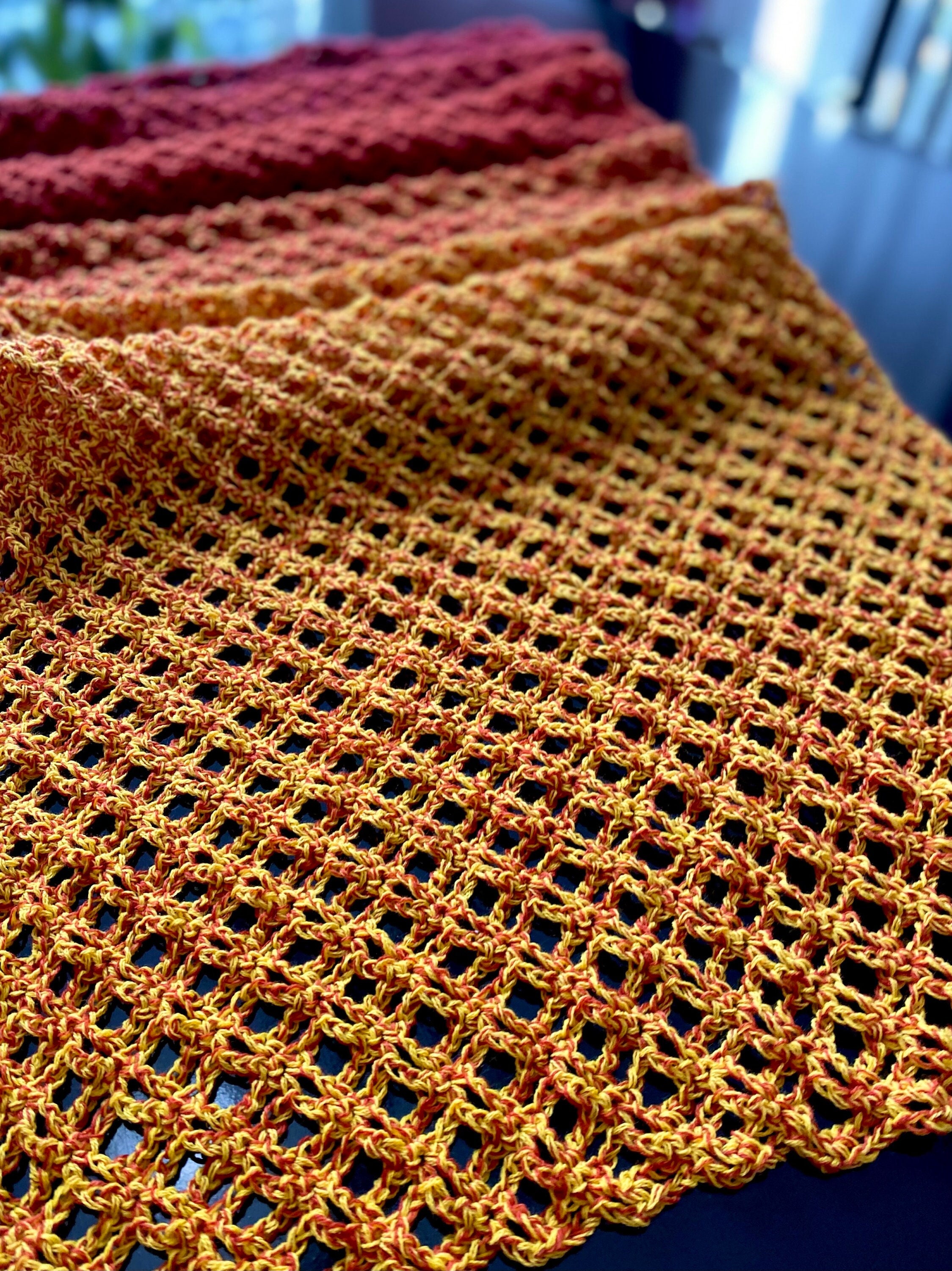 The Double Mesh Scarf Rectangular Shawl Crochet Scarf Wrap | Etsy