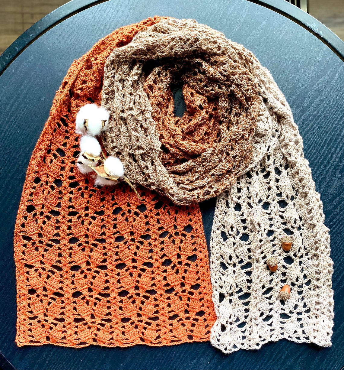 Crochet Leaf Shawl Pattern the Leaf Scarf - Etsy