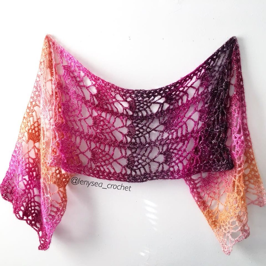 Crochet Pineapple Scarf Shawl Wrap PATTERN - Etsy