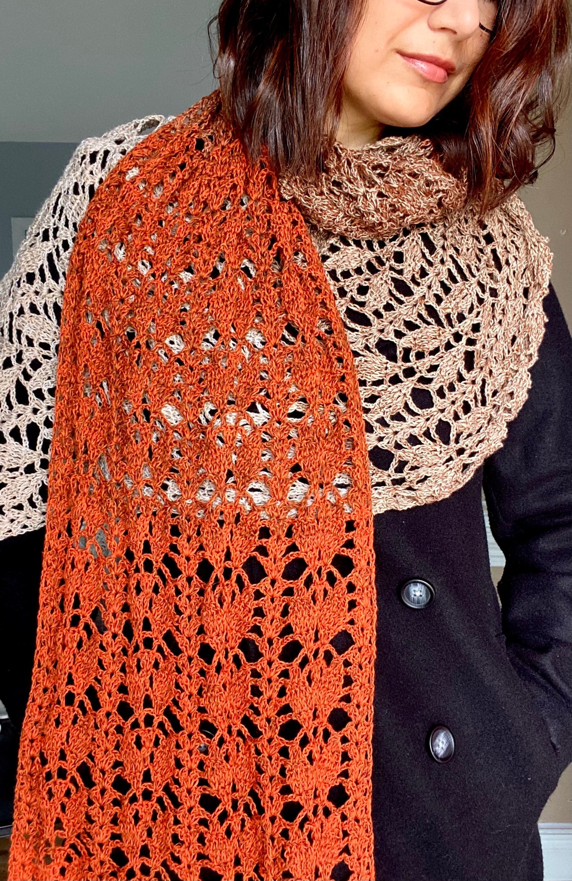 Crochet Leaf Shawl Pattern the Leaf Scarf - Etsy