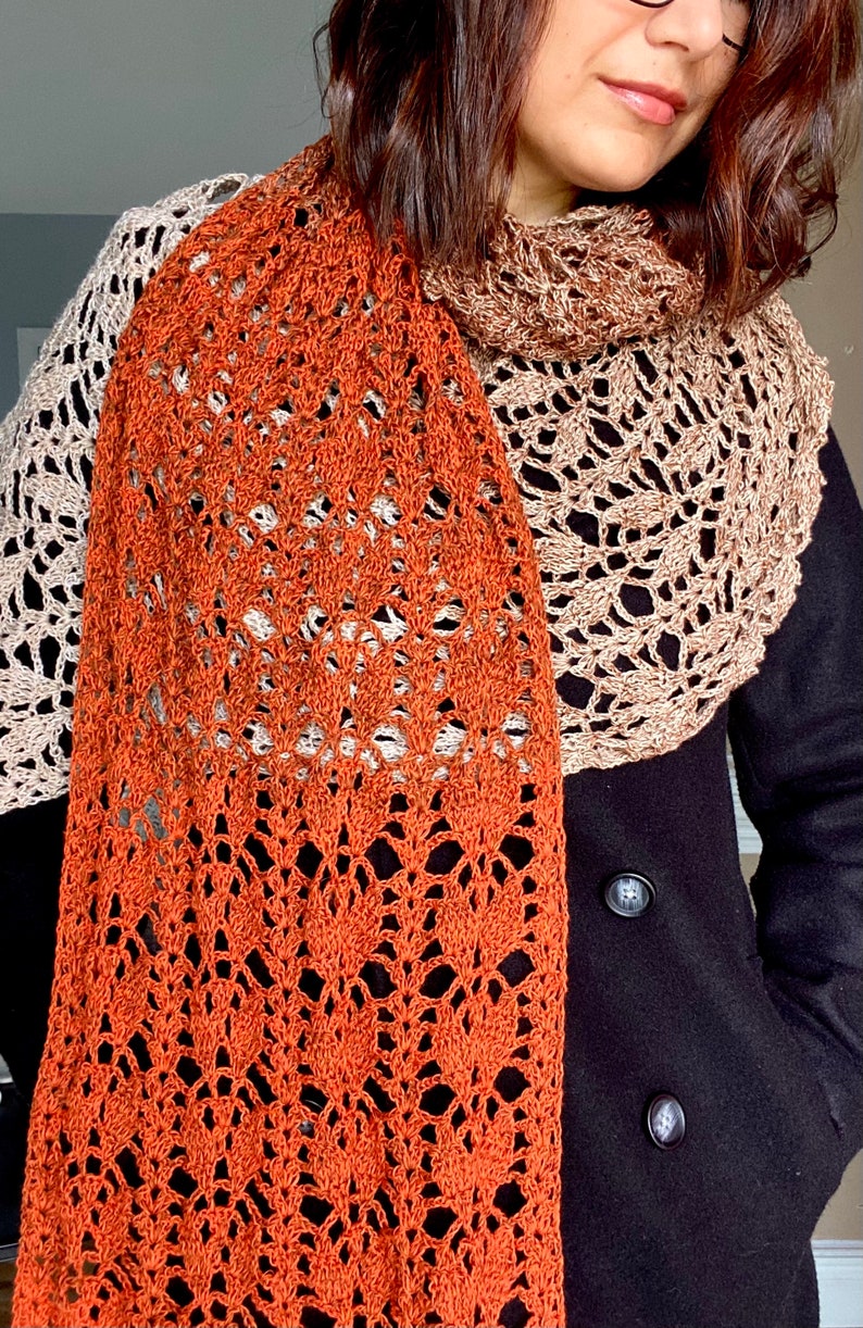 Crochet Leaf Shawl Pattern the Leaf Scarf - Etsy