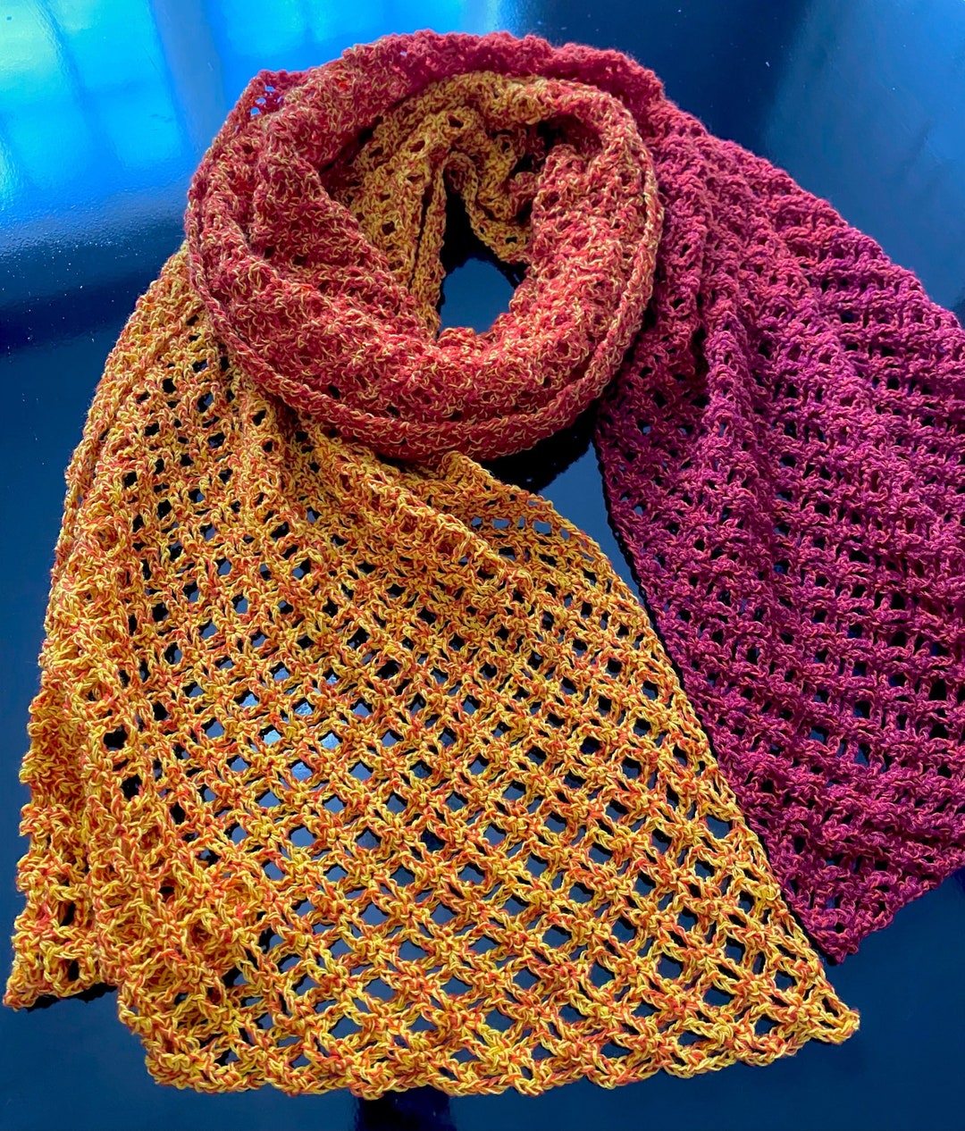 The Double Mesh Scarf | Rectangular Shawl | Crochet Scarf Wrap - Etsy