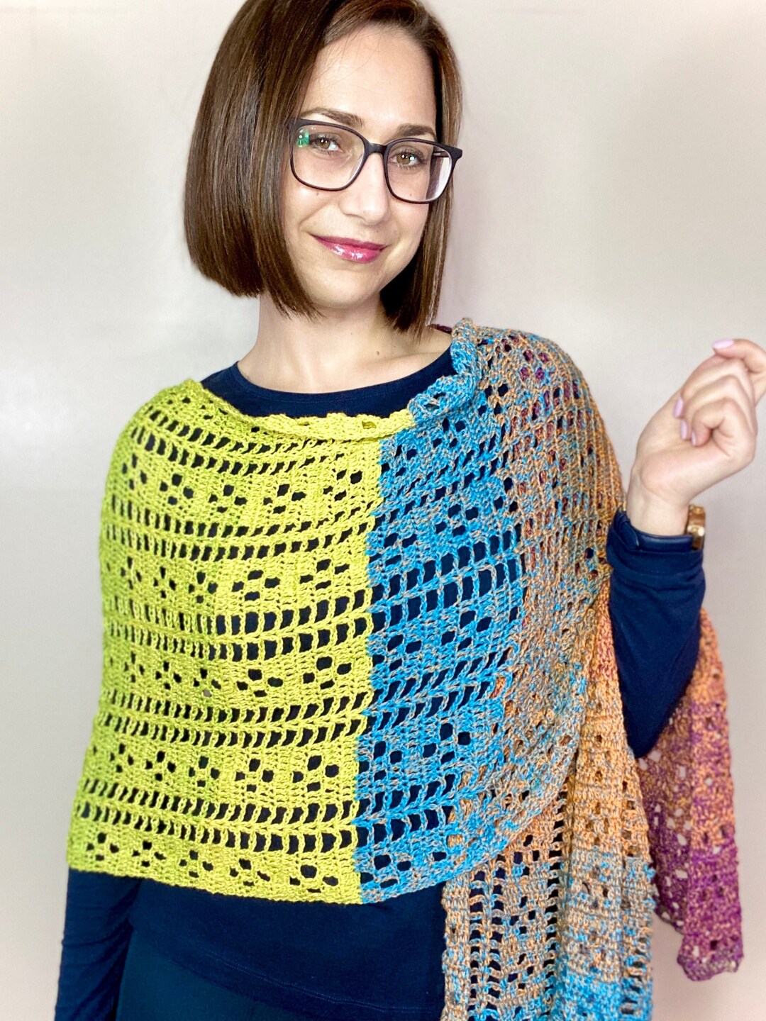 Crochet Shawl Pattern, Crochet Wrap, Fillet Crochet Scarf, Adara Shawl ...