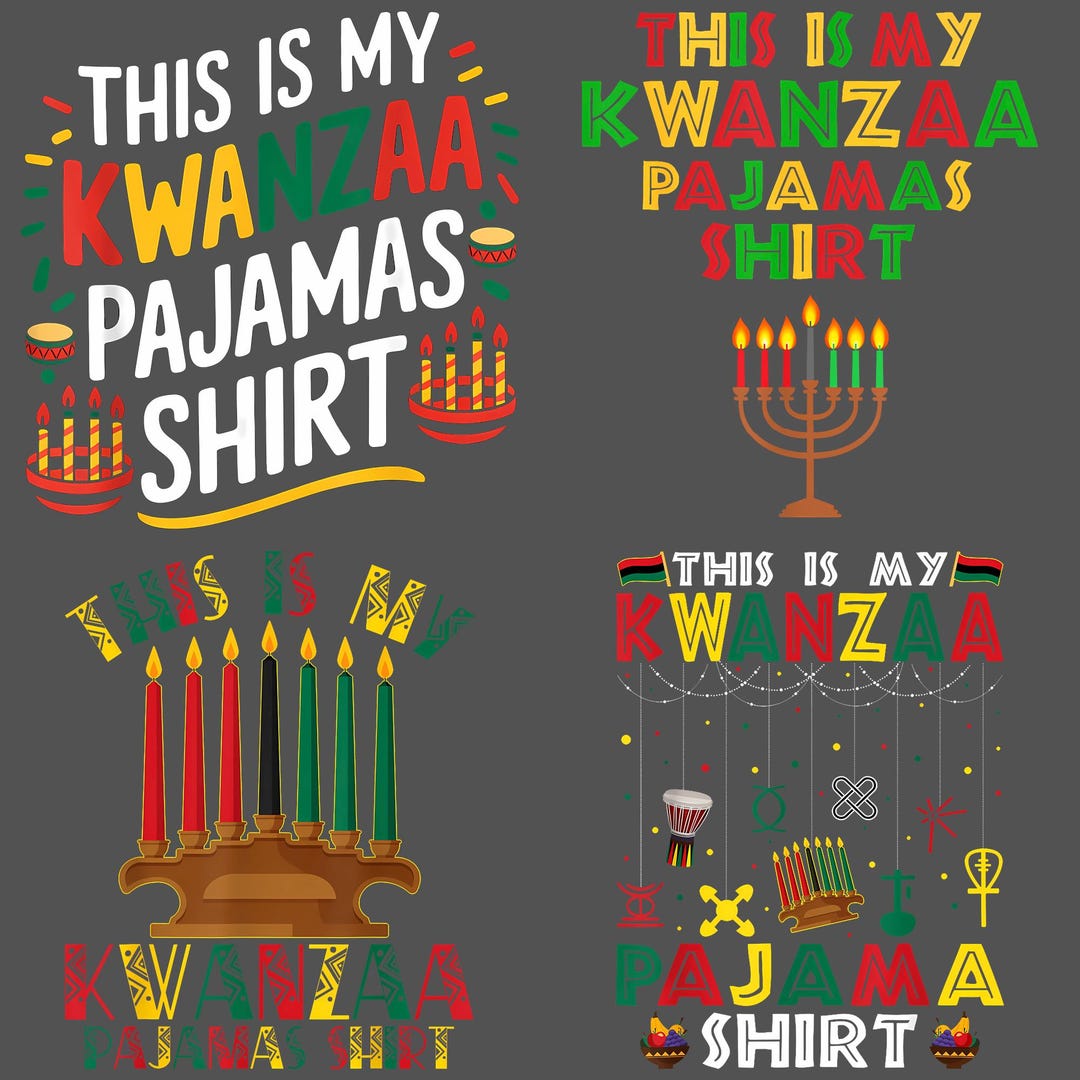 This is My Kwanzaa Pajamas PNG – Funny Kinara Seven Principles Candles ...