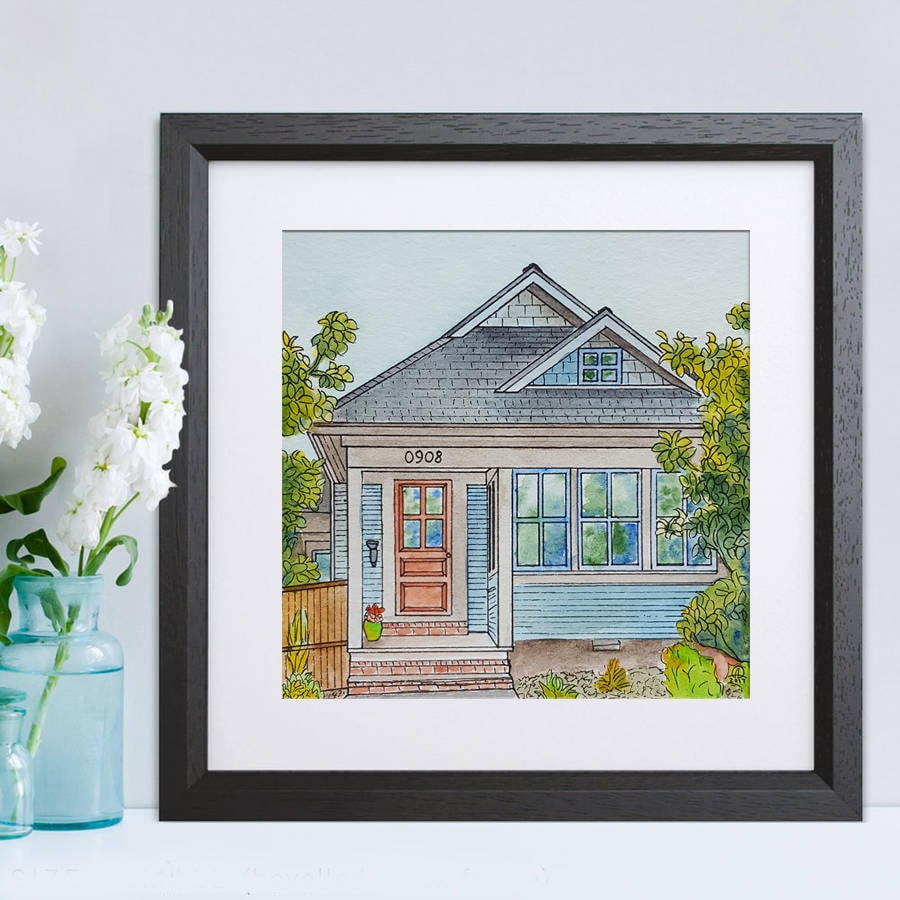 Artist rendering of your house Drawing from photo First home | Etsy