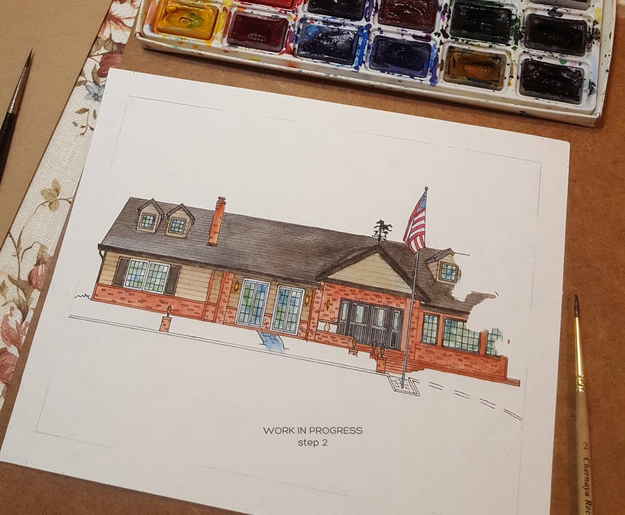 Architectural Sketch, Building, Bed and Breakfast, Office Building ...