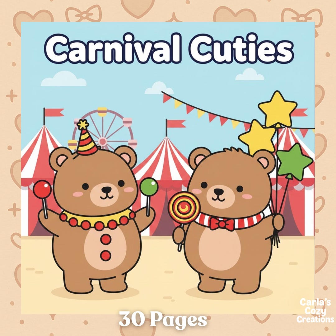 Carnival Cuties Colouring Book | Kawaii Animals Fair | Printable ...