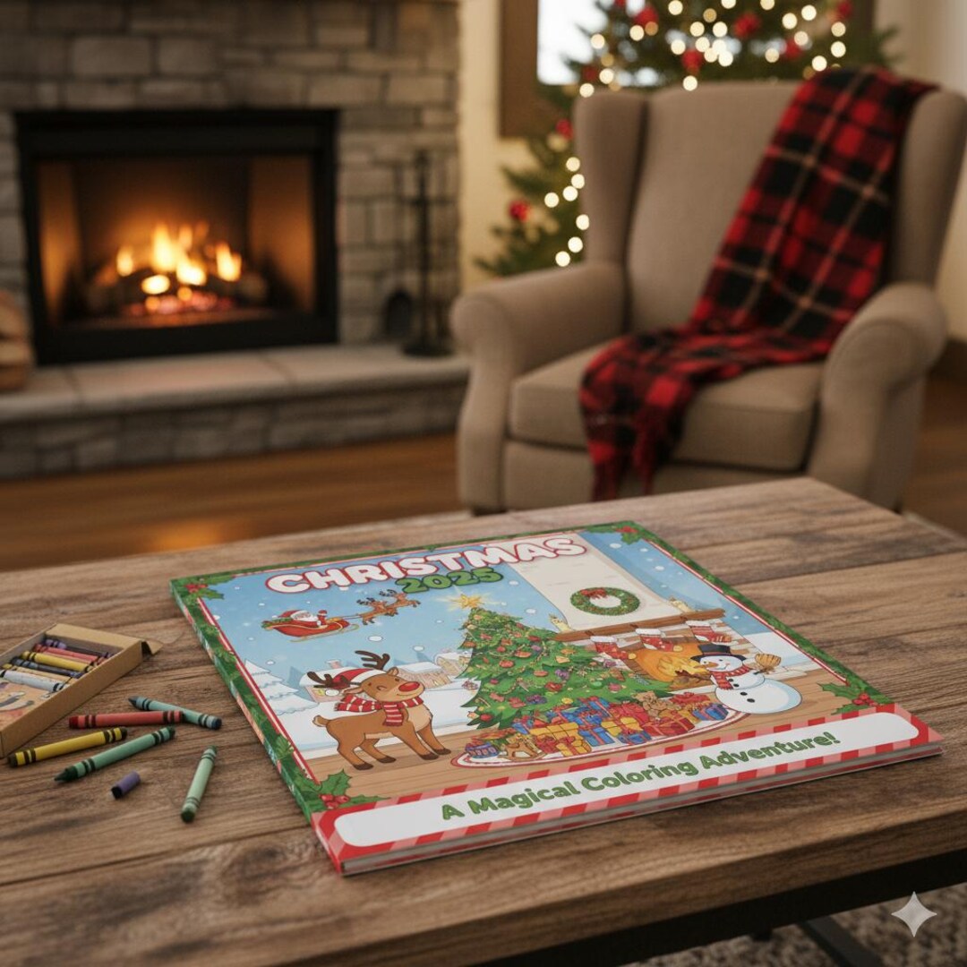 Printable Christmas Coloring Book for Kids (ages 3-8) | 10 Festive ...