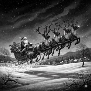Vintage Santa's Departure - Digital Download - Etsy