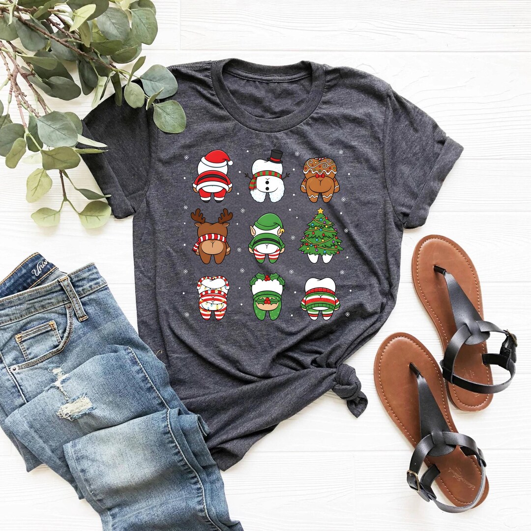 Funny Christmas Bum Characters Tee, Festive Holiday Shirt - Etsy