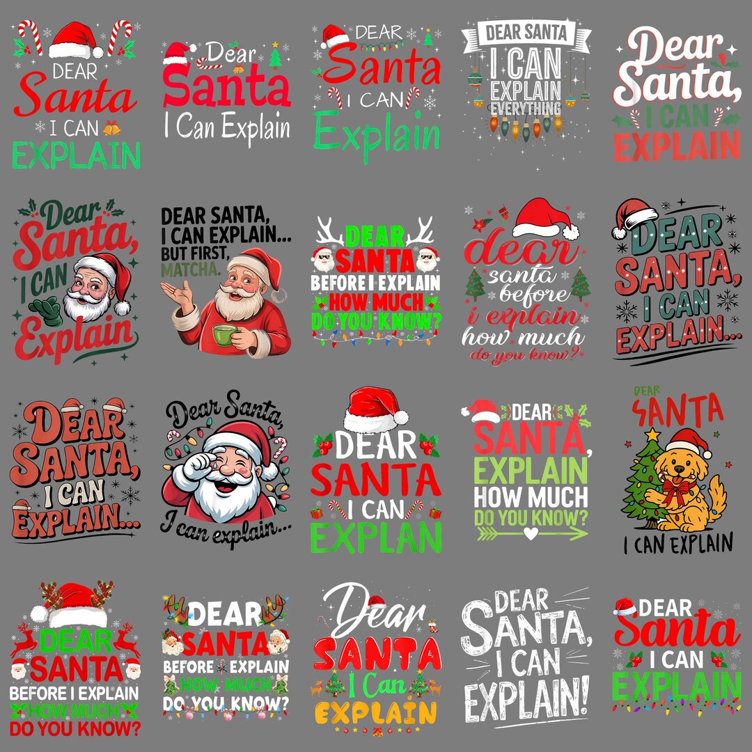 Dear Santa I Can Explain PNG – Funny Family Christmas Clipart, Men ...