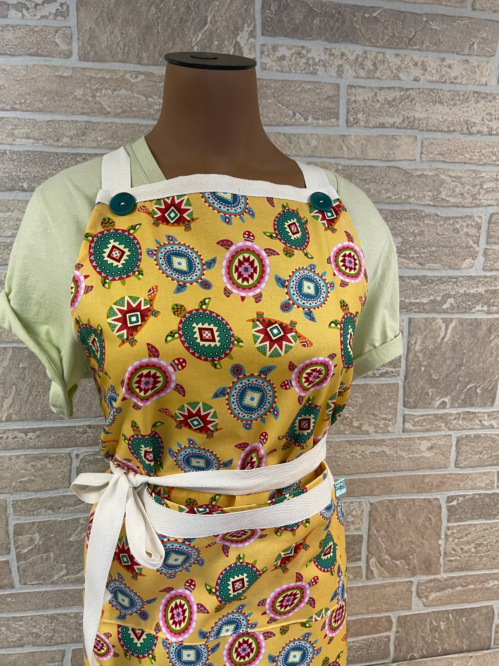 Turtle apron colorful turtles apron Party apron Cook apron | Etsy