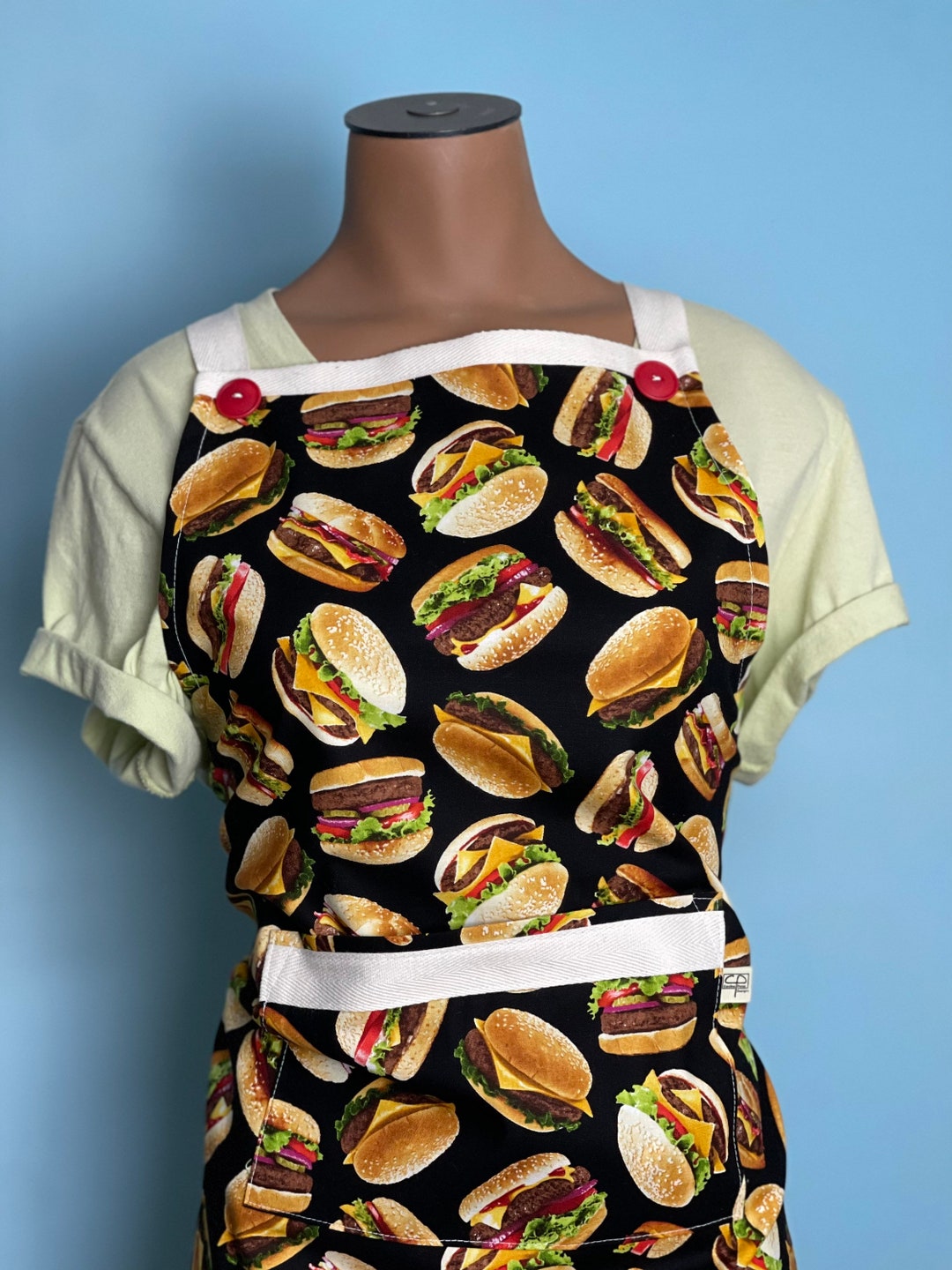 Hamburger Apron, Bbq Apron, Chef Apron, Chef Apron, Hostess Apron - Etsy