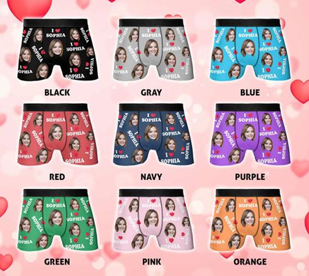 Personalized Boxer With Face, Custom Photo Underwear, Funny Couple Gift ...