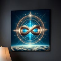 Infinity Symbol Abstract Oil Painting: Red and Black, 48" Large Canvas ...