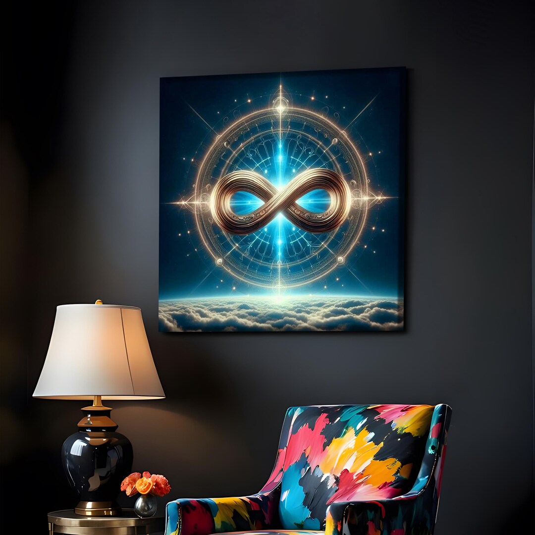 Infinity Symbol Canvas Art, Cosmic Energy Abstract Painting, Mystical ...
