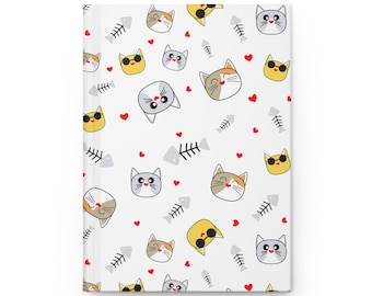Pink Mean Cat Hardcover Journal - Stay Out, Cute Notebook, Kitty Gift ...