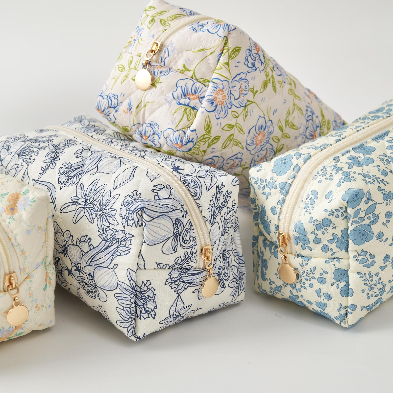 Cotton Wash Bag,travel Cosmetic Pouch,handmade Floral Makeup Bag ...