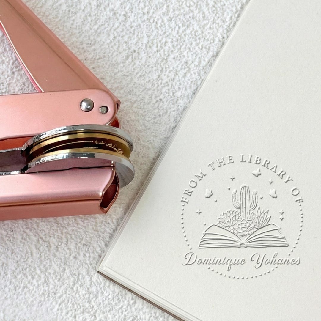 Custom Book Embosser Stamp, Personalized Ex Libris, Self-inking Stamp ...