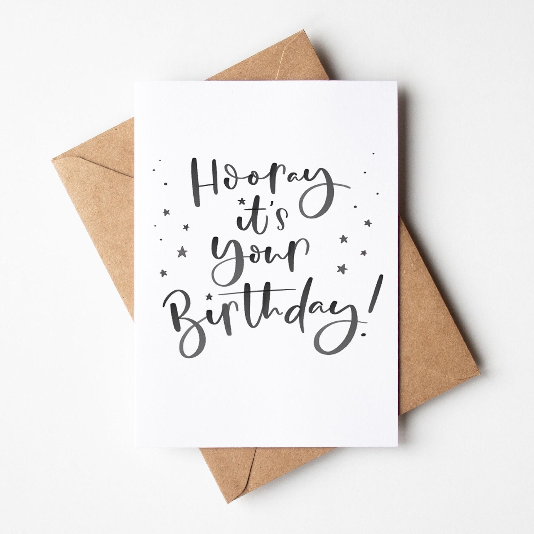 Handcrafted Joyful Calligraphy Birthday Card Hooray - Etsy