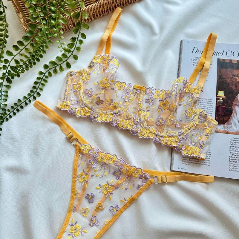 Yellow Flower Lingerie - Etsy