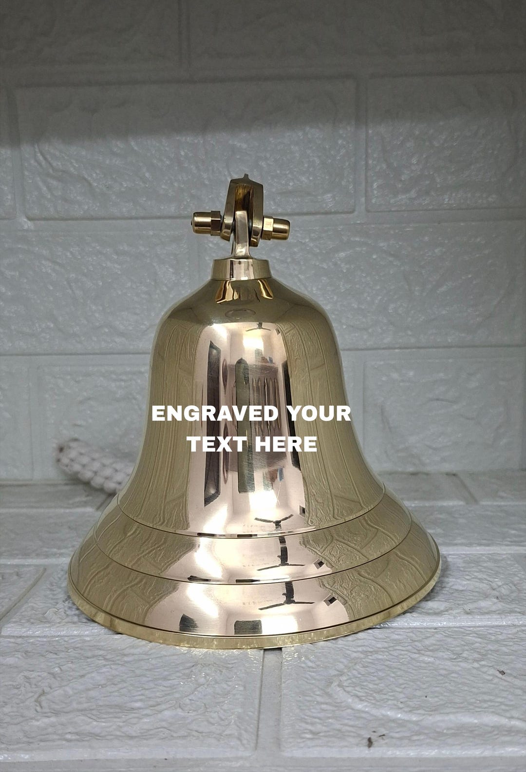 Custom Engraved Solid Brass Door Bell | Vintage Hanging Home Bell ...