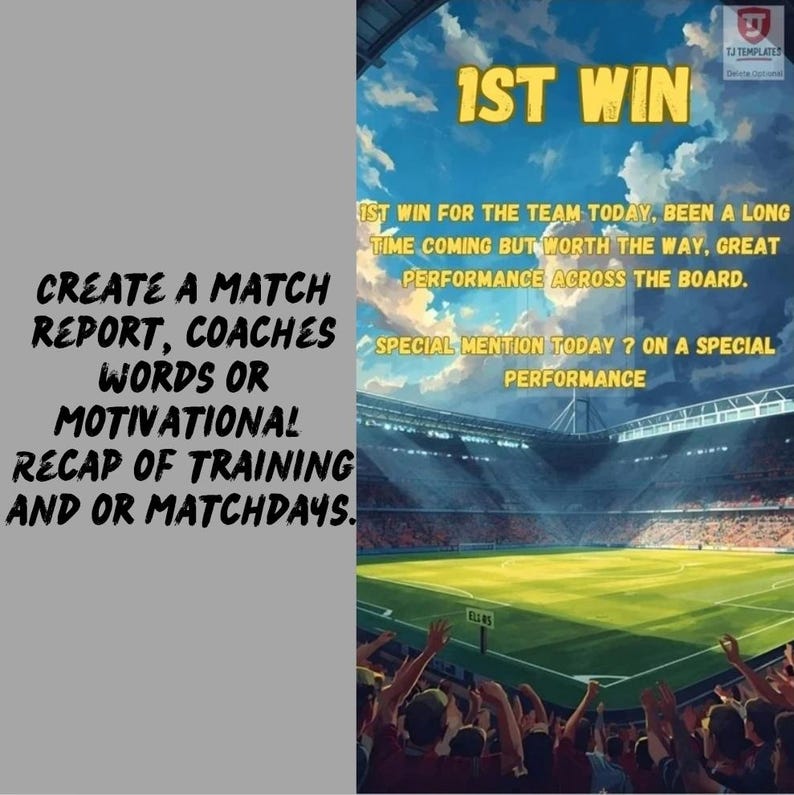 Match Report Canva Template | Social Media Post (digital Download) - Etsy