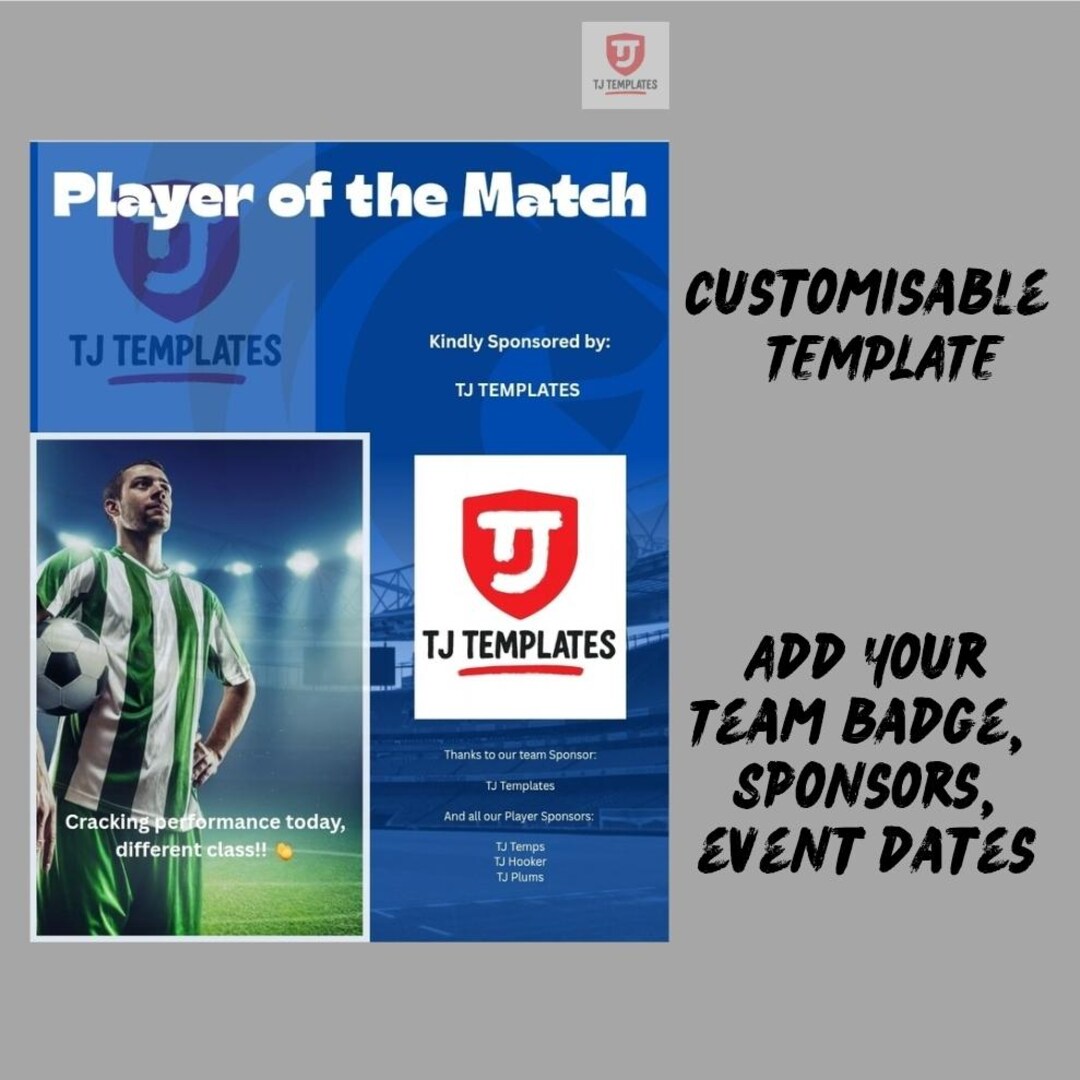 Player of the Match Canva Template | Editable Social Media Post ...
