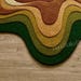 Hand-tufted Wool Rug: Abstract Wave Design, Orange, Blue & Beige and ...