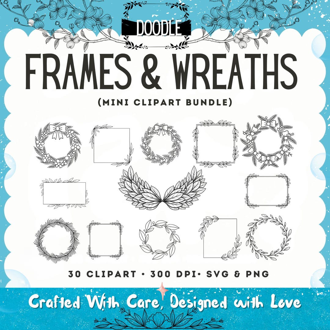 Hand Drawn Doodle SVG Bundle Line Art PNG | Vector Elements | Hand ...