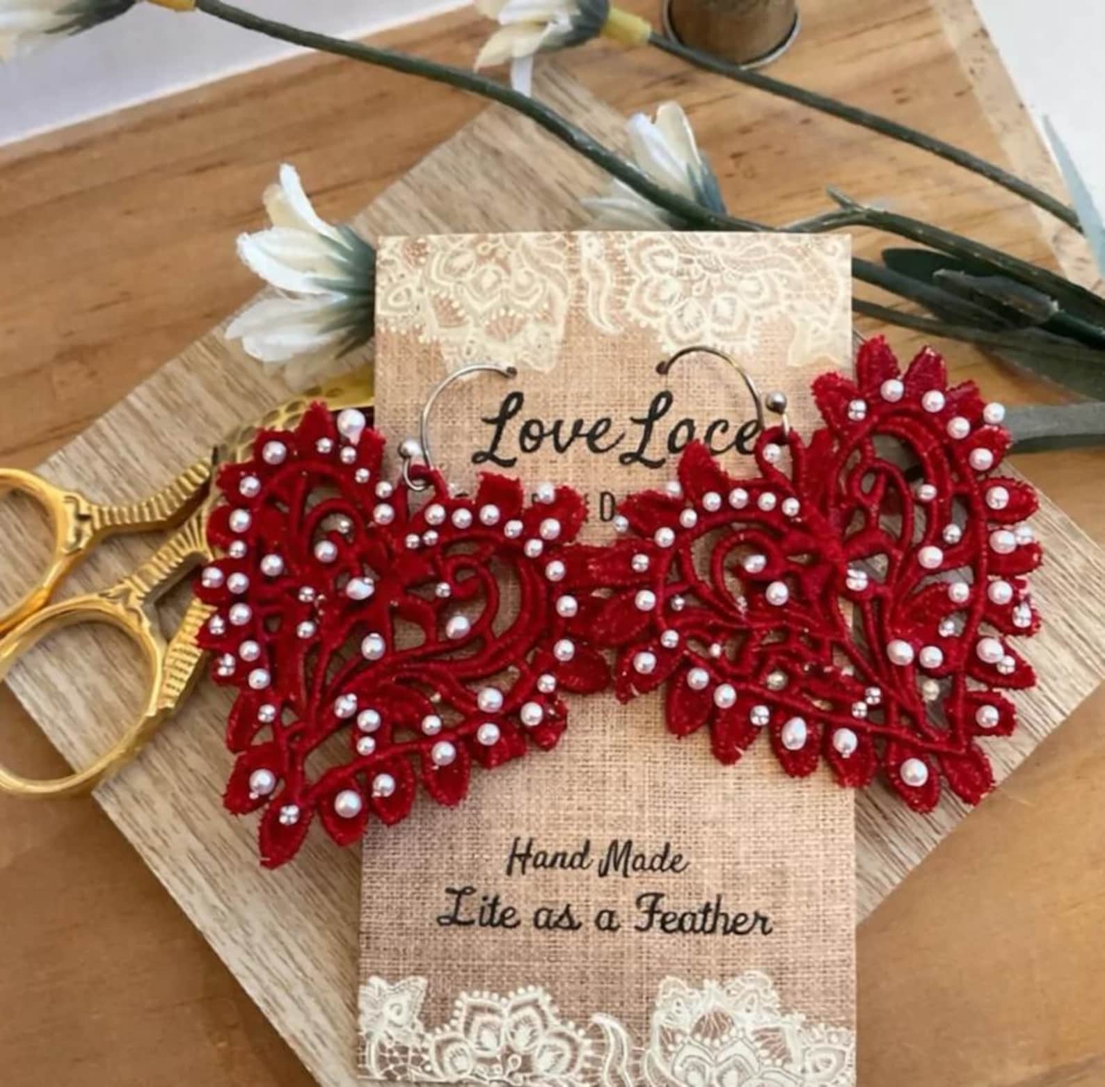 FSL Earring | Botanical Scroll Heart Embroidery Design (4x4 Hoop File ...