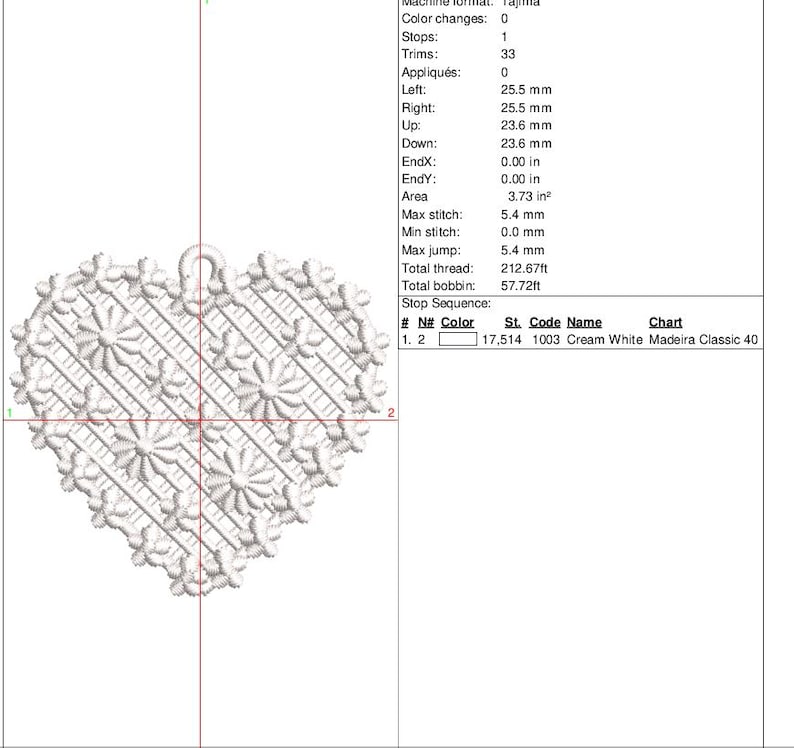FSL Earring | Botanical Scroll Heart Embroidery Design (4x4 Hoop File ...