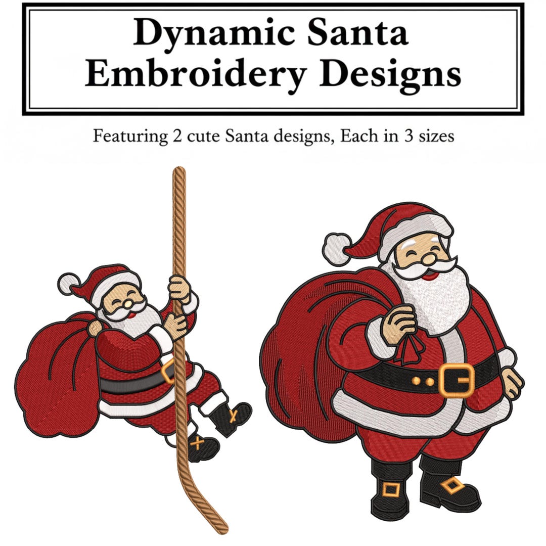 Santa Claus Christmas Embroidery Bundle: Festive Holiday Santa Designs ...