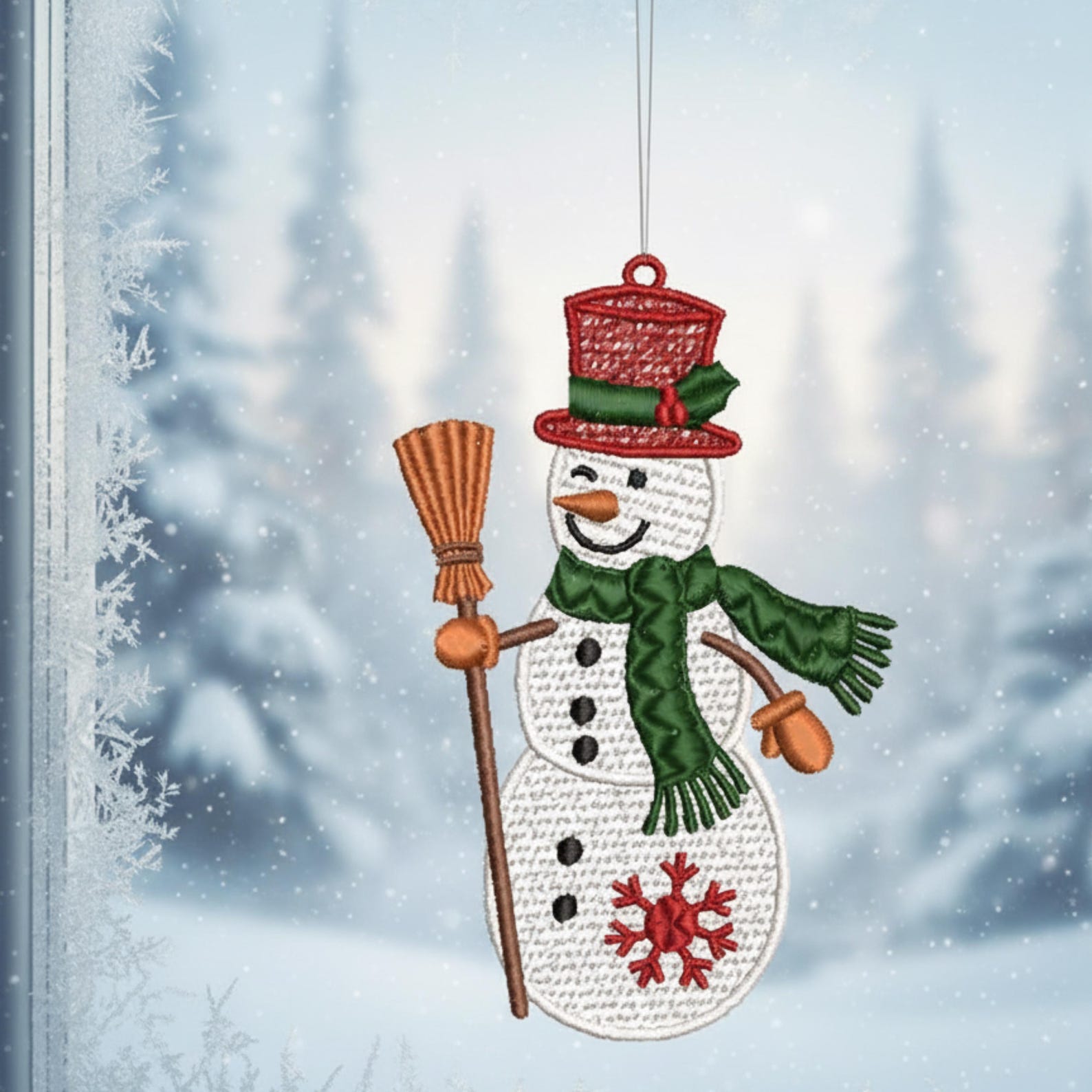 FSL Snowman Lace Embroidery Design, Christmas Ornament | Holiday ...