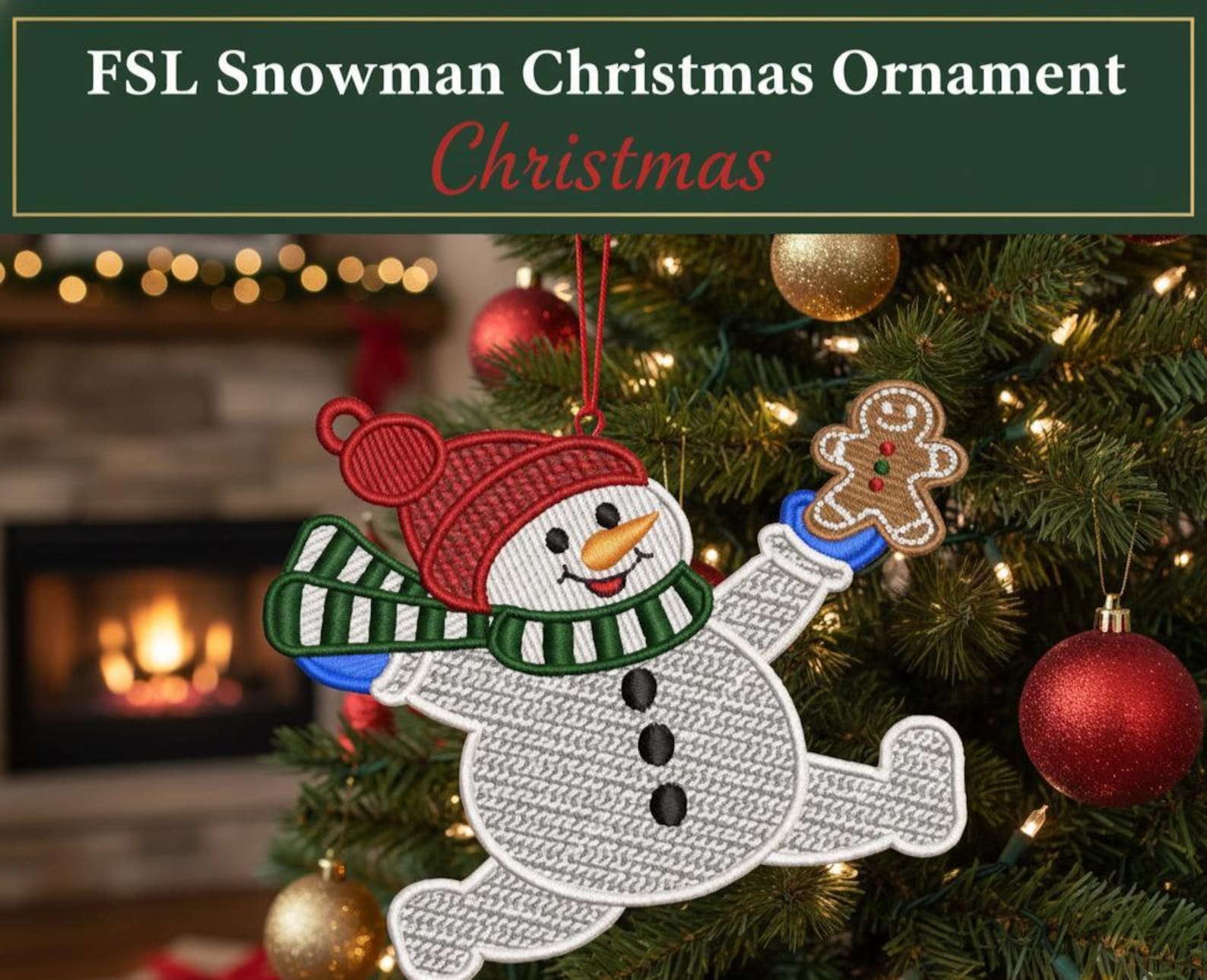 FSL Snowman Embroidery Design: Christmas Ornament, Lace Tree Decoration ...