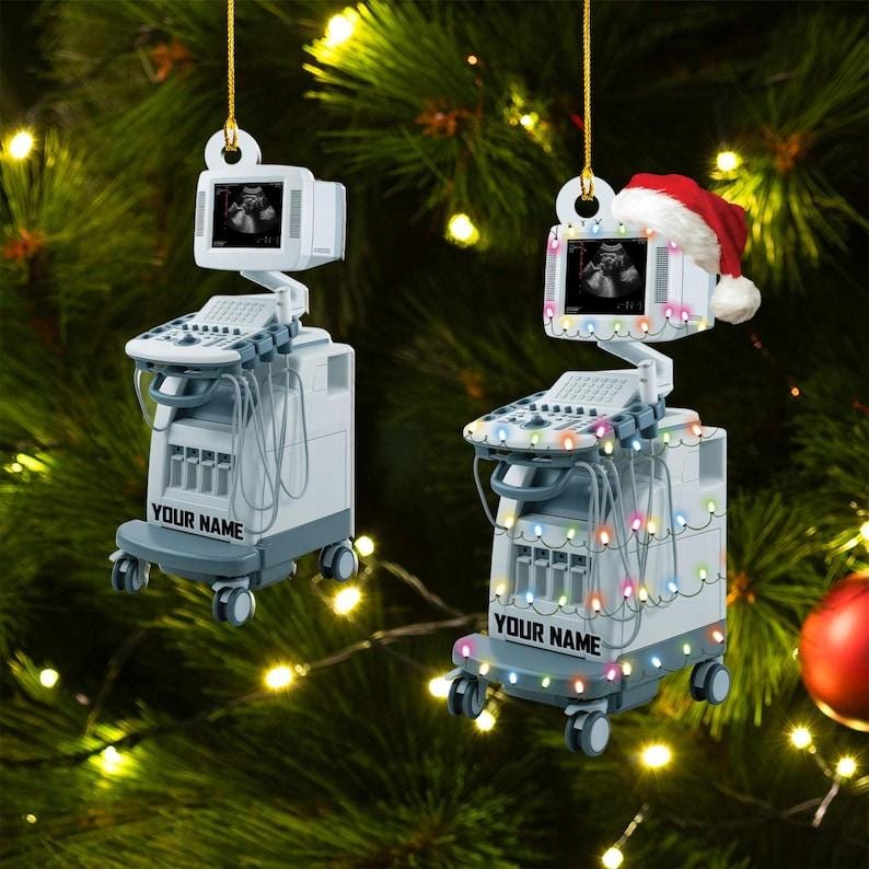 Personalized Sonography 2D Flat Ornament, Ultrasound Tech Ornament ...