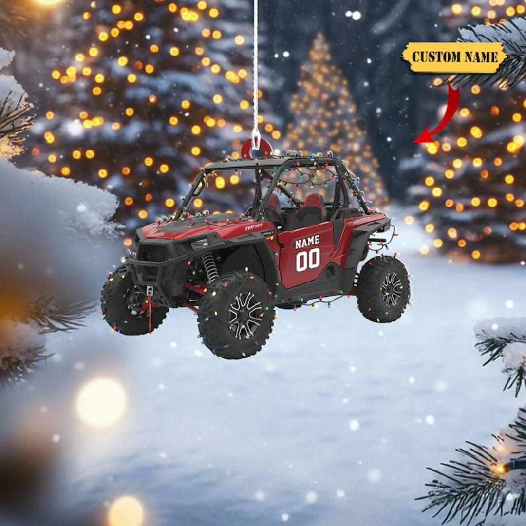 Personalized UTV Christmas 2D Flat Ornament, Custom Name Acrylic ...