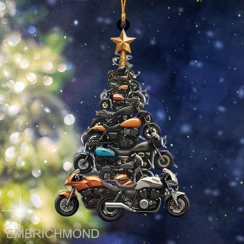 Motorcycle Christmas Tree Ornament, Gift for Motorcycle Lover, Biker ...