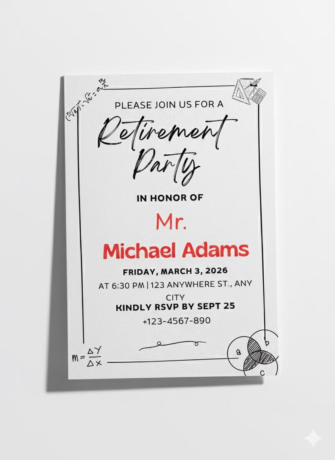 Math Teacher Retirement Party Invitation: School's Out Forever ...