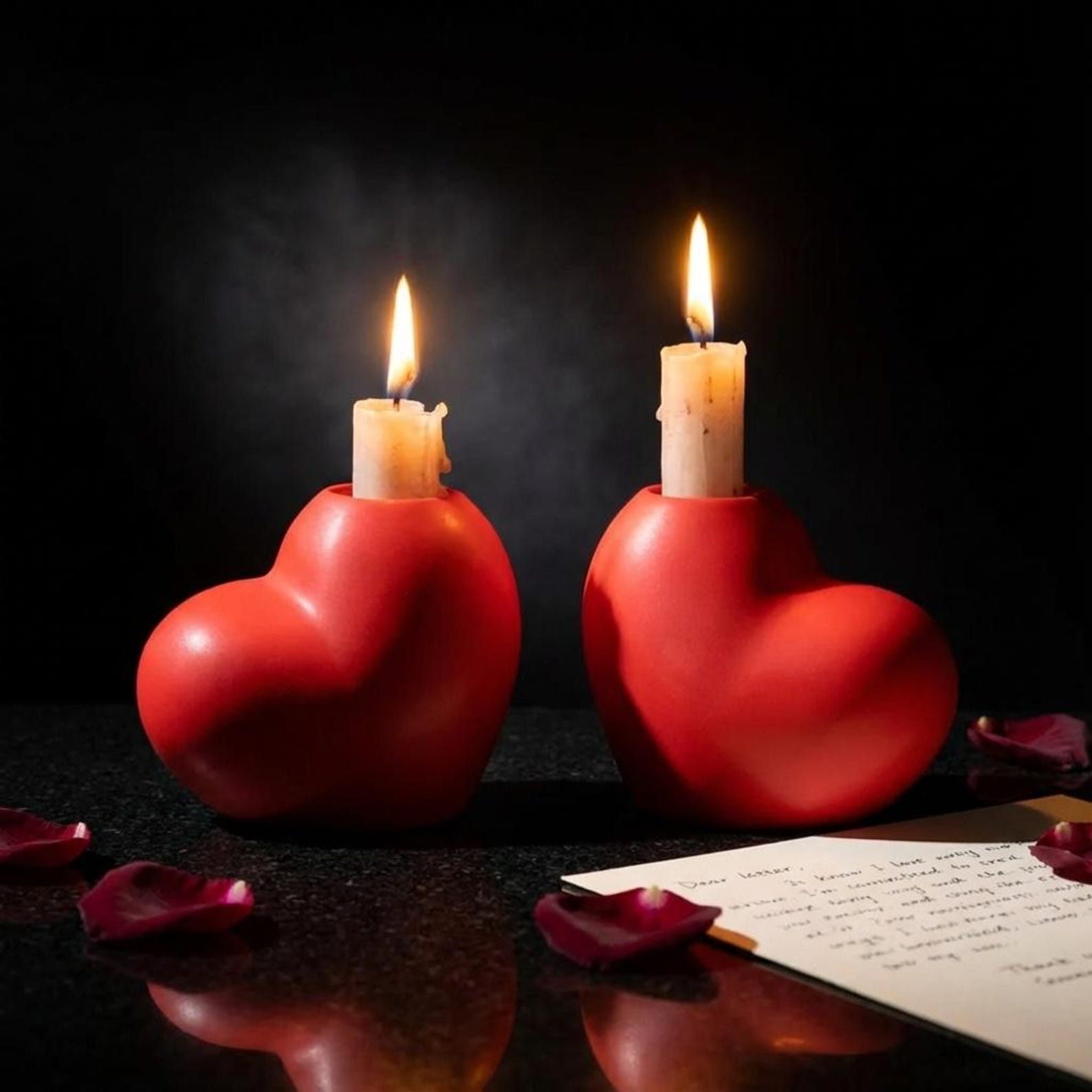 Red Heart Ceramic Candlestick Holder, Romantic Wedding Valentine, Home ...