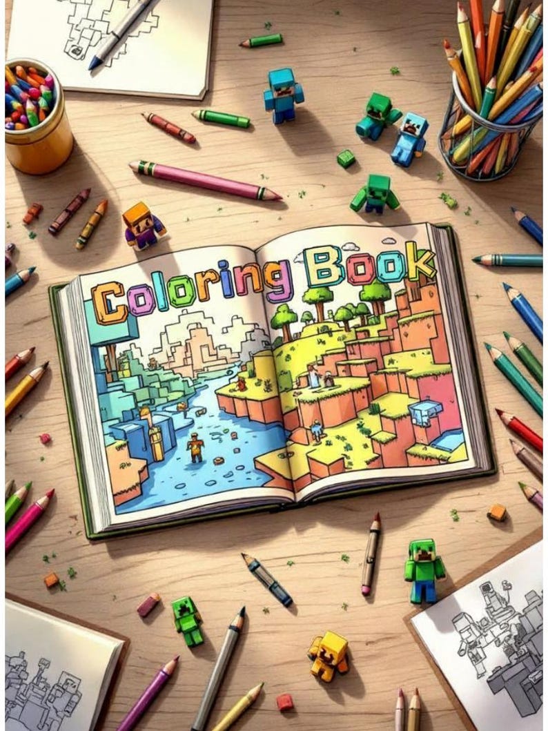 Minecraft Pixel Coloring Pages / IMMEDIATE DOWNLOAD ! - Etsy