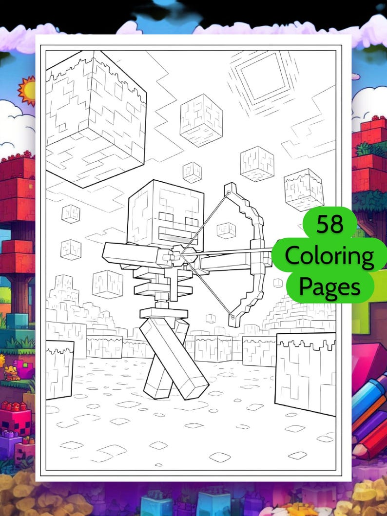 Minecraft Pixel Coloring Pages / IMMEDIATE DOWNLOAD ! - Etsy