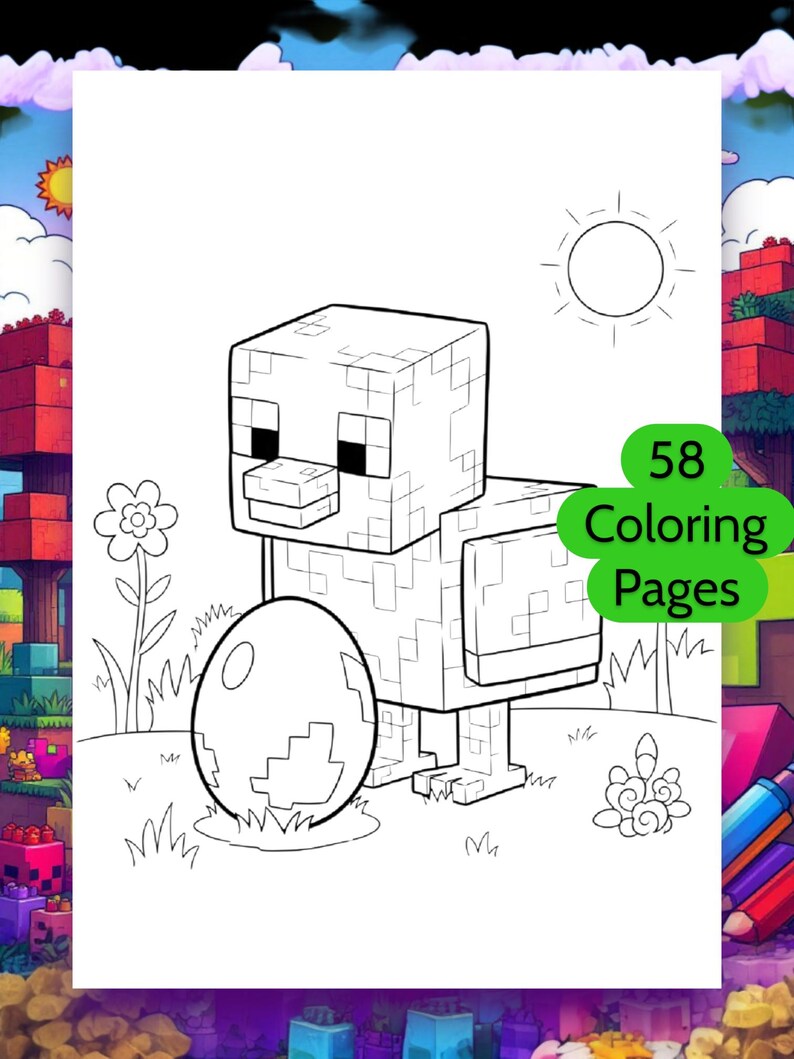 Minecraft Pixel Coloring Pages / IMMEDIATE DOWNLOAD ! - Etsy Canada
