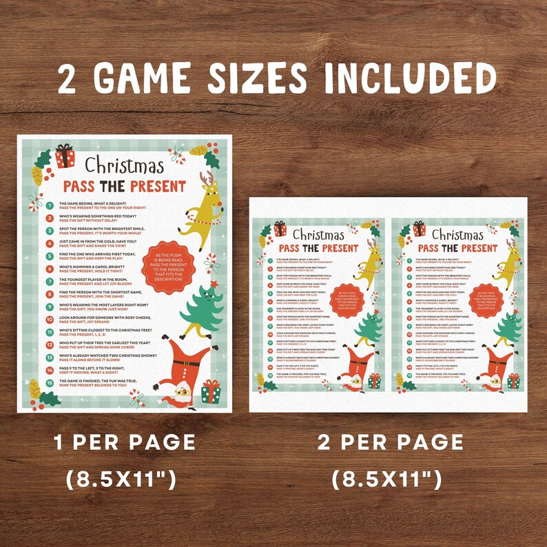 Christmas Pass the Present Game, Pass the Prize Printable, Xmas Party ...
