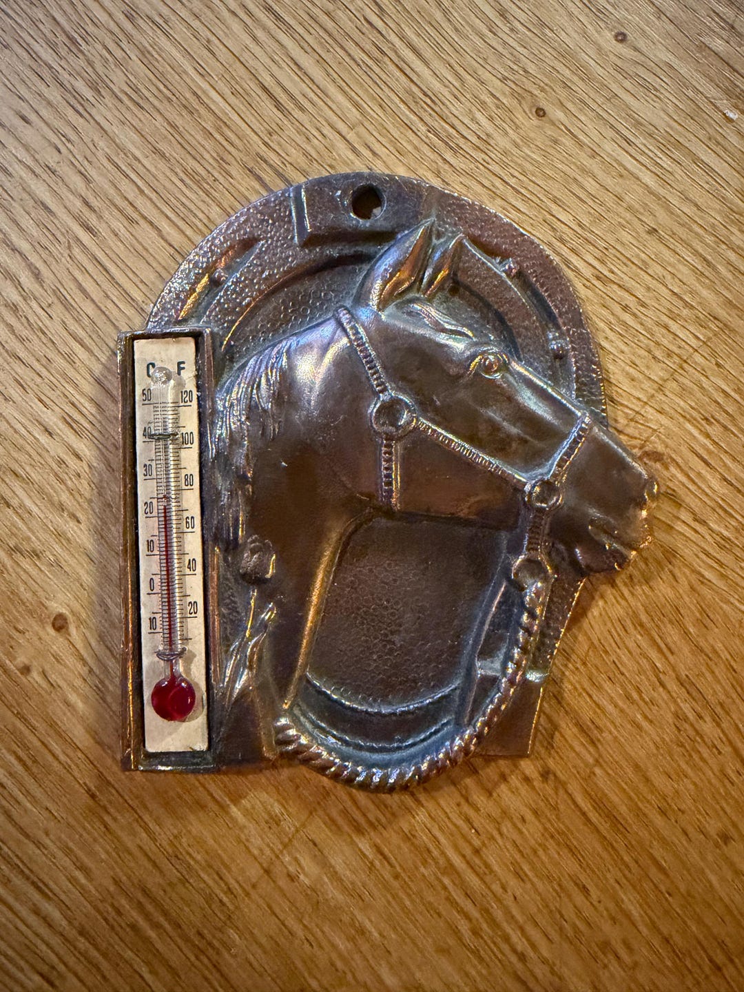 Nice Vintage Copper Thermometer in the Shape of a Horse, Working! - Etsy