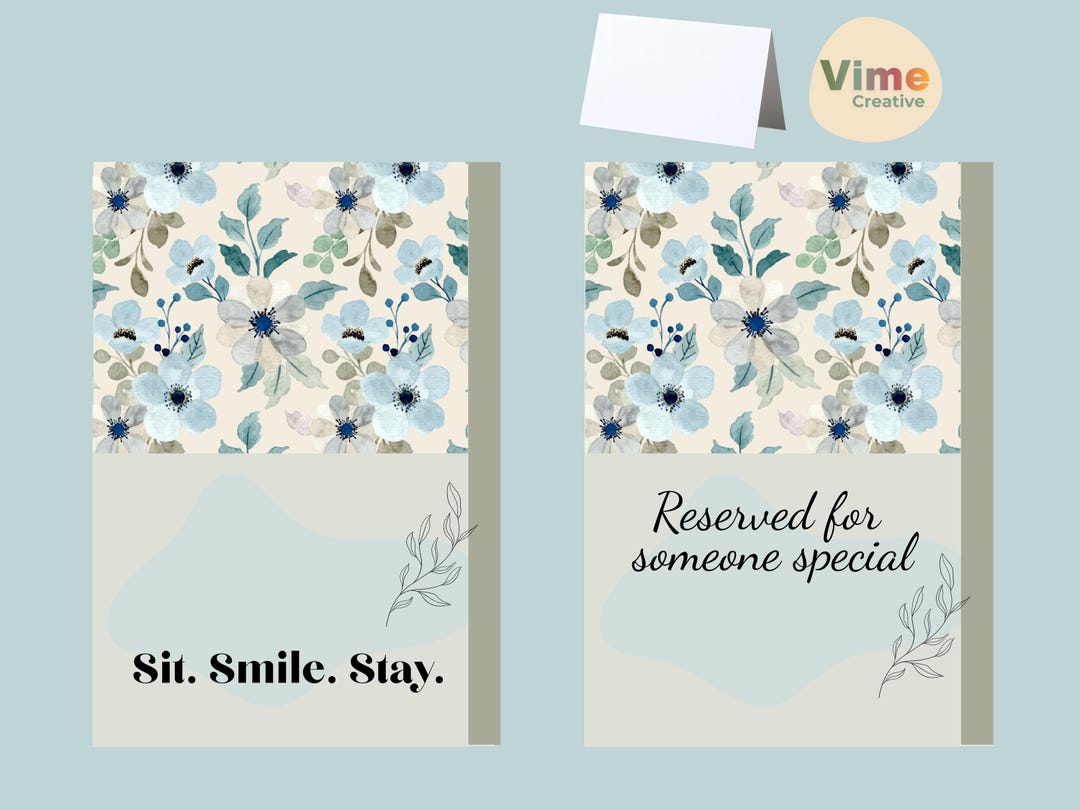 Printable Tent Name Cards Set of Two Elegant Table Place Card Designs ...